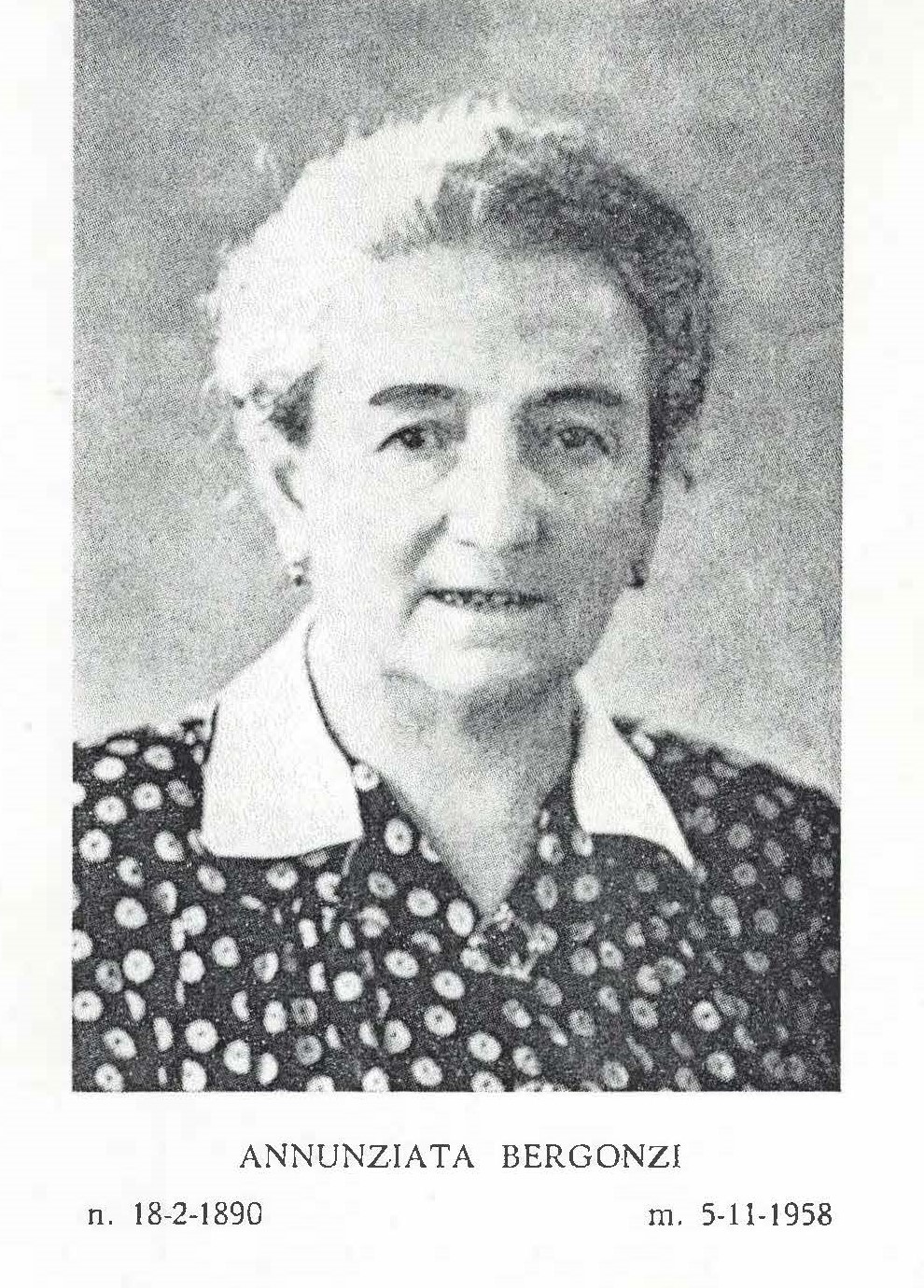 Annunziata Bergonzi, terziaria domenicana e coetanea di Armida Barelli ...